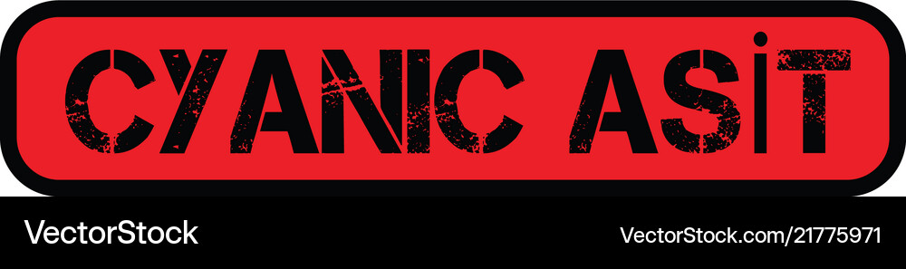 Cyanic acid stamp in turkish Royalty Free Vector Image