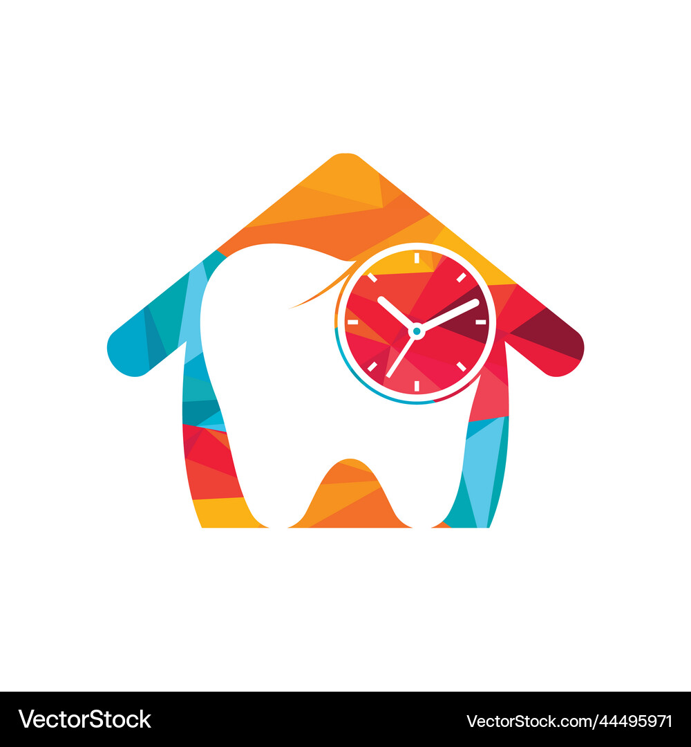 Dental time icon logo design template Royalty Free Vector