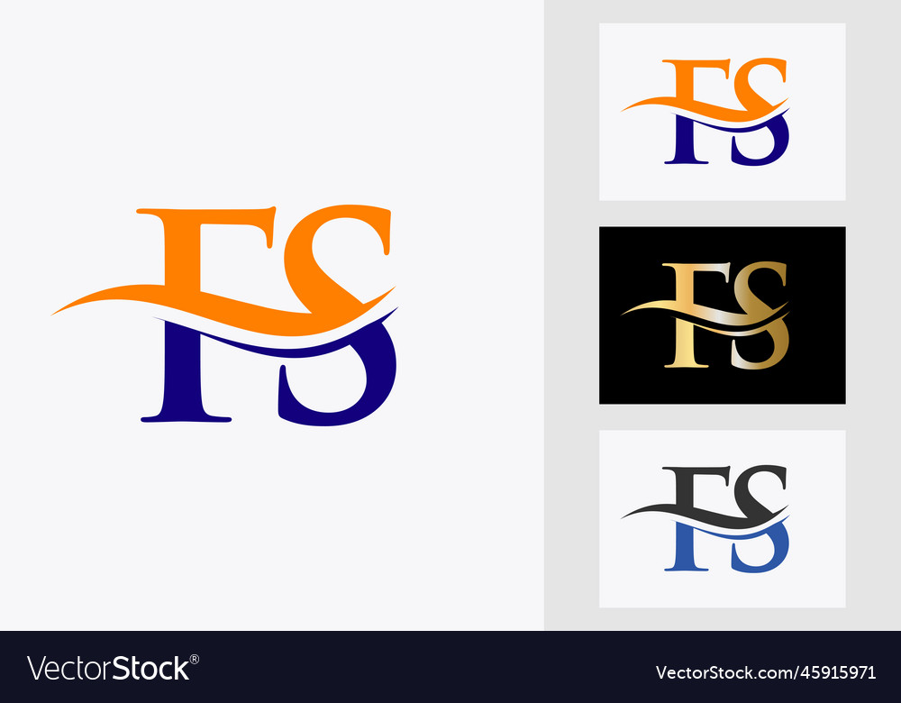 Initial monogram letter fs logo design fs Vector Image Initial monogram letter fs logo design fs Vector Image