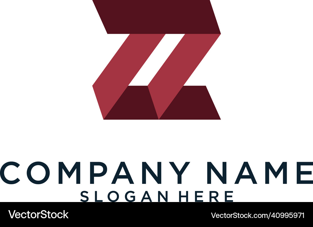 Letter z or zz monogram logo design Royalty Free Vector