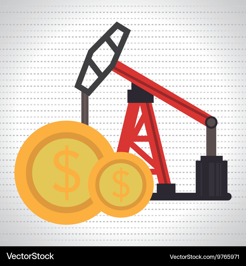 Oil and currency isolated icon design Royalty Free Vector