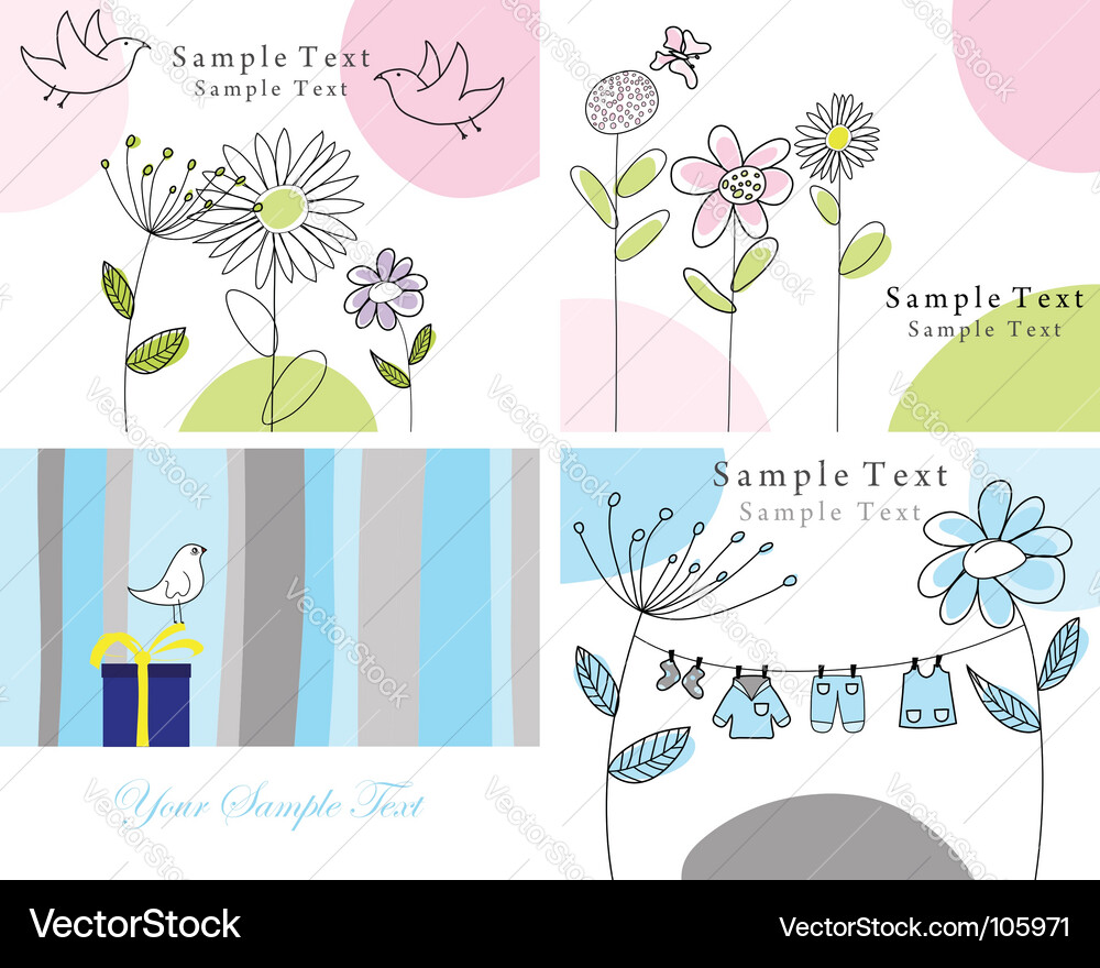 Set of greeting cards Royalty Free Vector Image