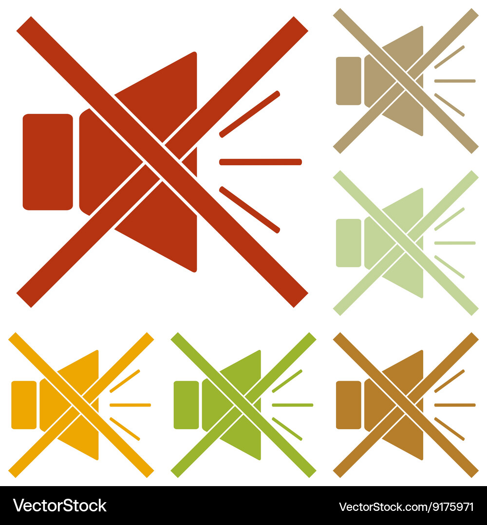 Sound sign with mute mark Royalty Free Vector Image