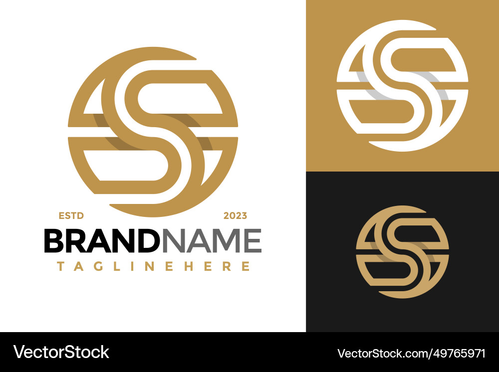 Stylish letter s circular logo design symbol Vector Image