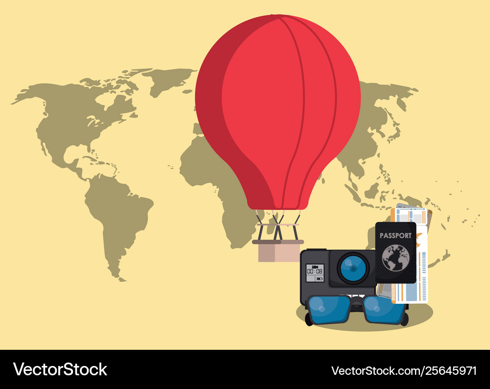 Travel and vacations cartoon scenery Royalty Free Vector