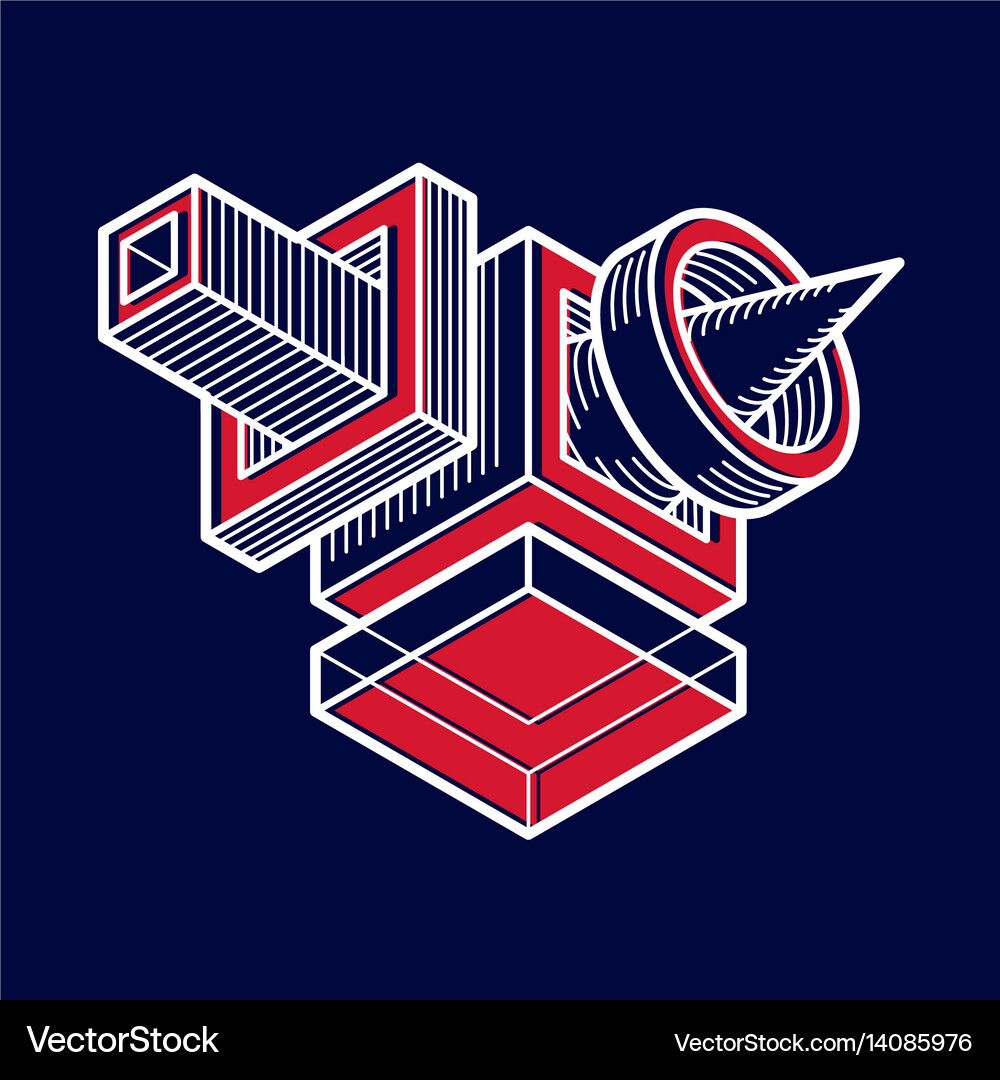 Abstract geometric form 3d creative shape Vector Image