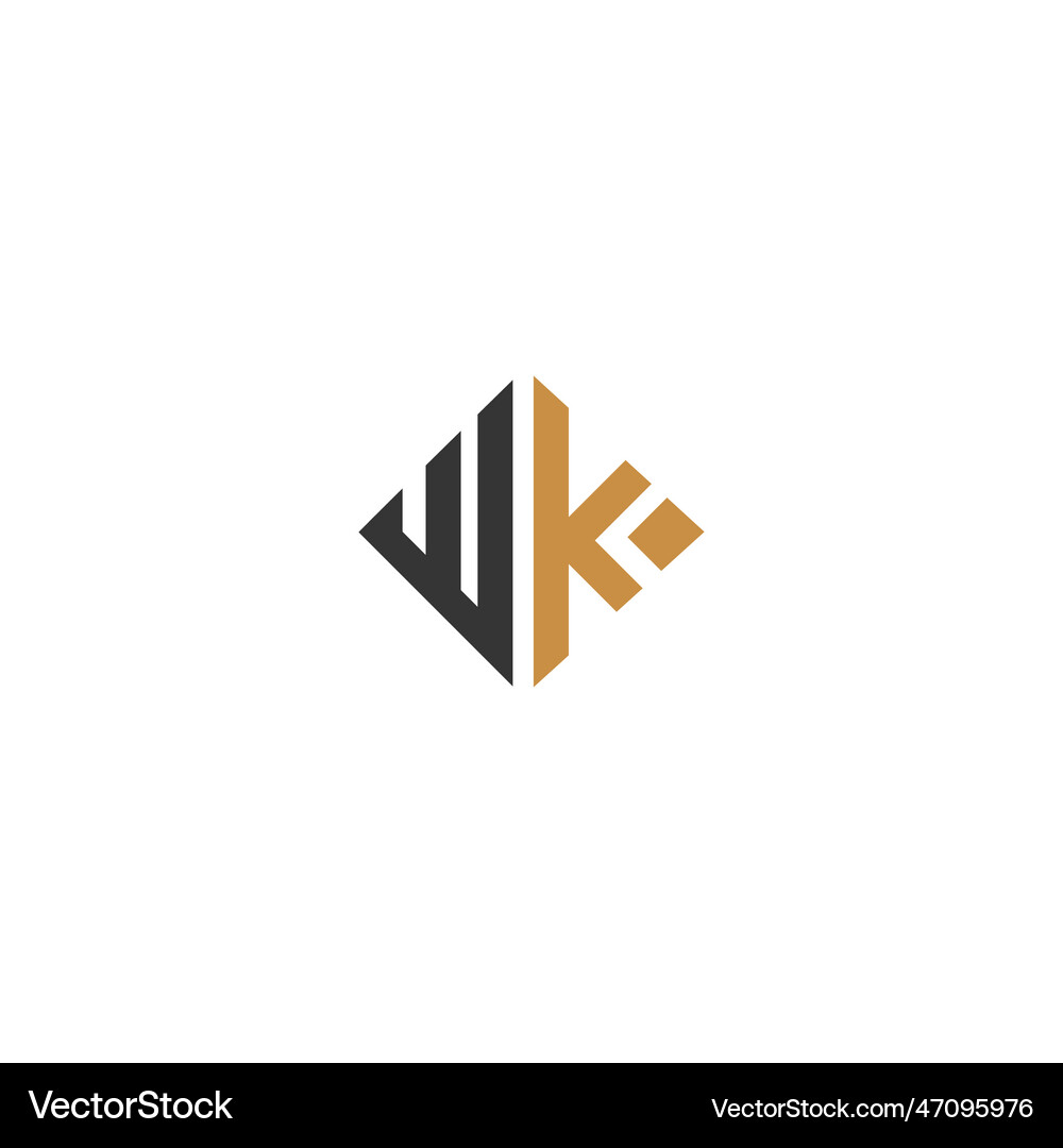 Alphabet initials logo wk kw w and k Royalty Free Vector