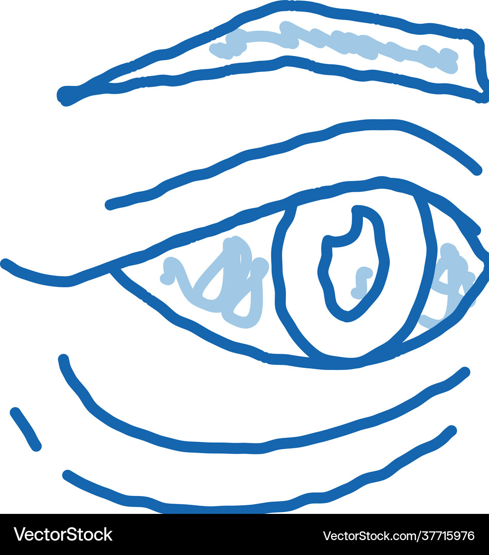 Bags under eyes doodle icon hand drawn Royalty Free Vector