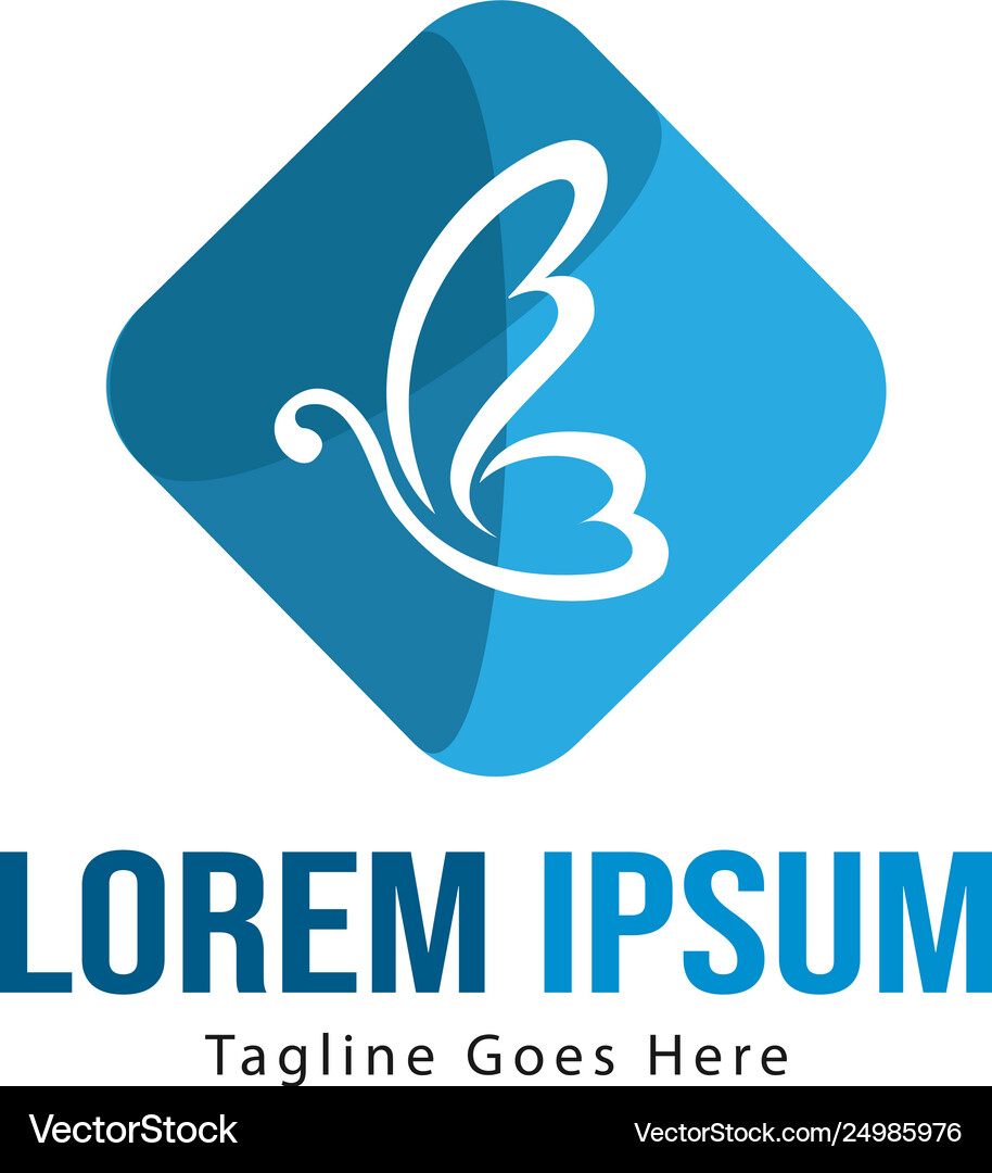 Butterfly logo template design minimalist Vector Image