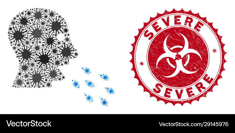 Coronavirus collage respiratory infection icon Vector Image