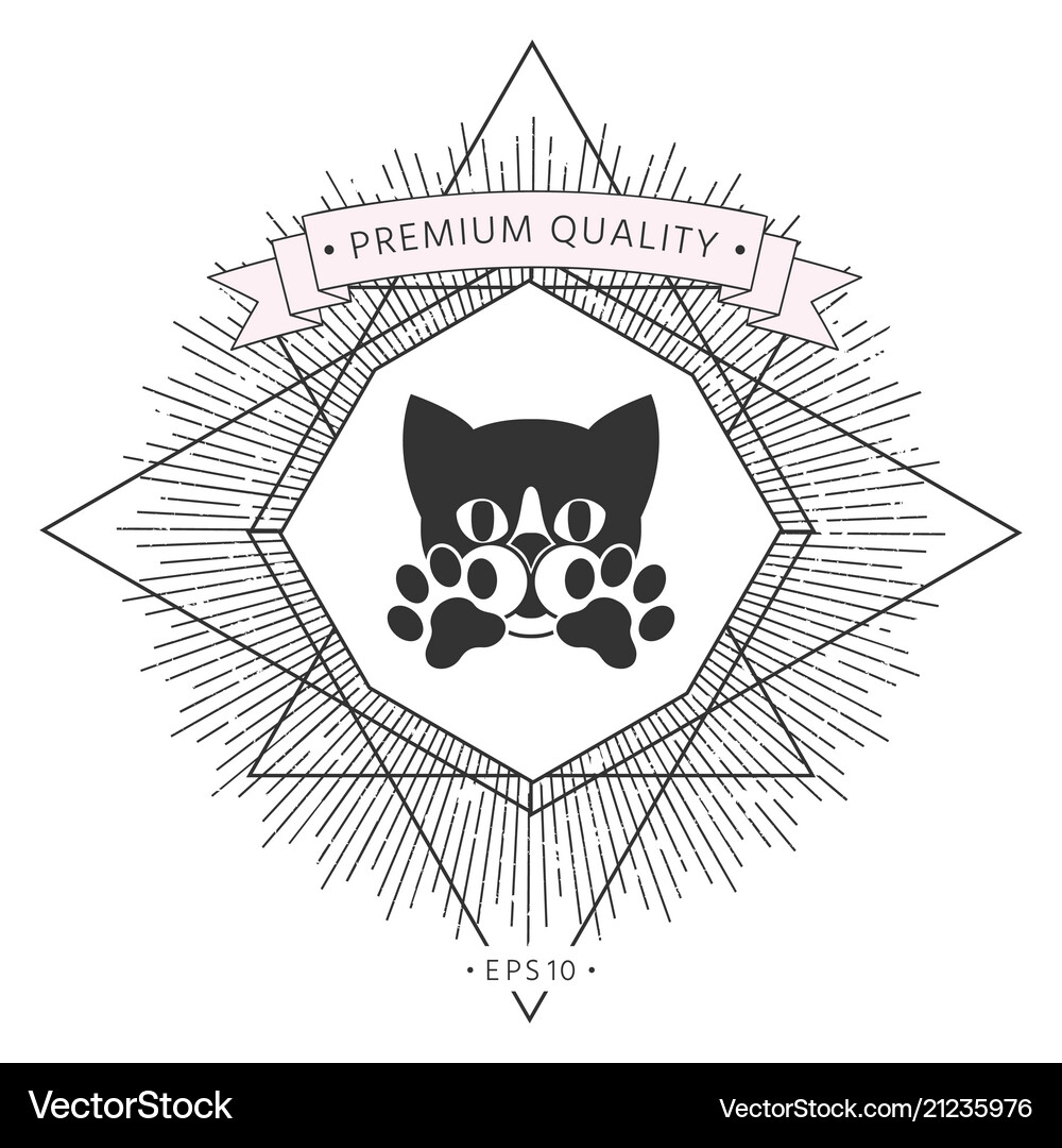 Cute cat paws - logo symbol protect sign Vector Image