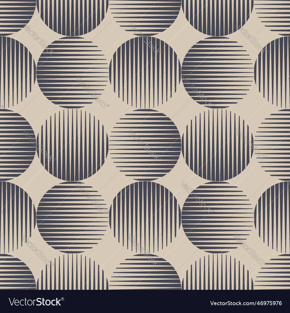 Different circles with hatching seamless pattern Vector Image