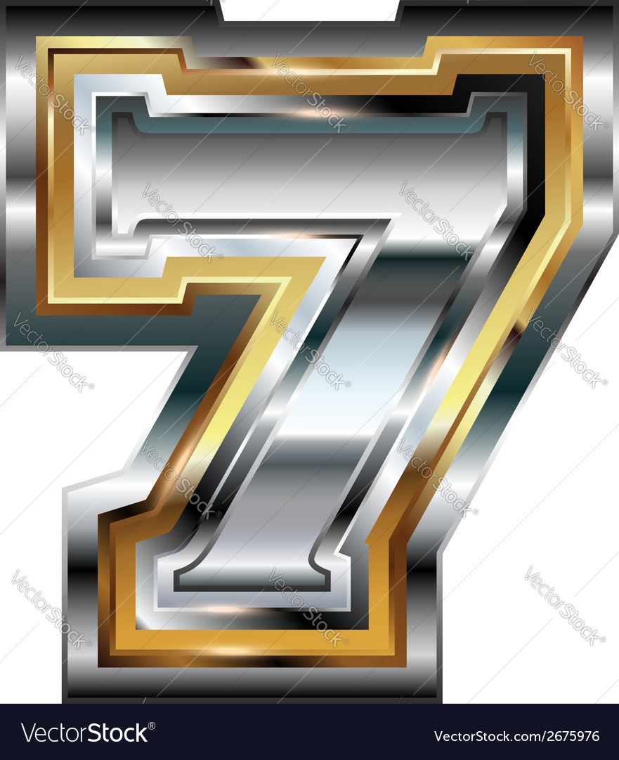 Fancy Font Number 7 Royalty Free Vector Image VectorStock