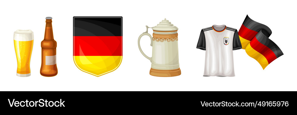 Germany object and symbol with beer flag mug and Vector Image