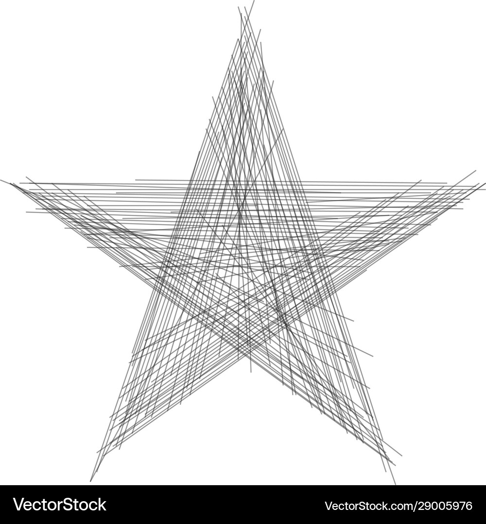 Line star icon or logo in hand drawn style Vector Image