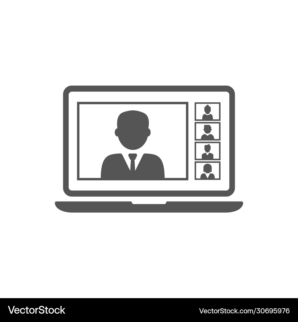 Remote working with a business meeting held via a Vector Image