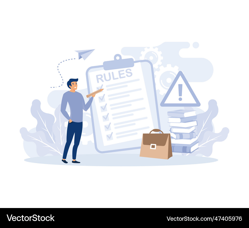 Rules and regulations employee policies Royalty Free Vector