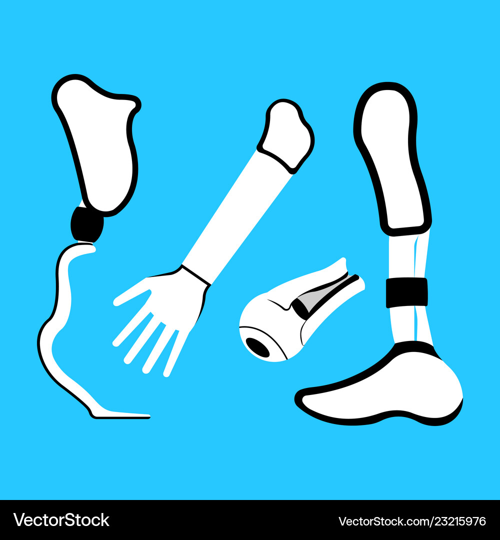 Set of prosthesis logo and icon cyber prosthesis Vector Image
