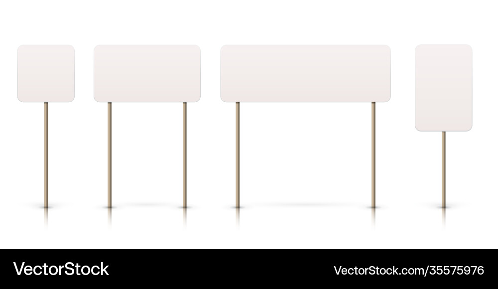 Sign board banner white signboard blank mockup Vector Image