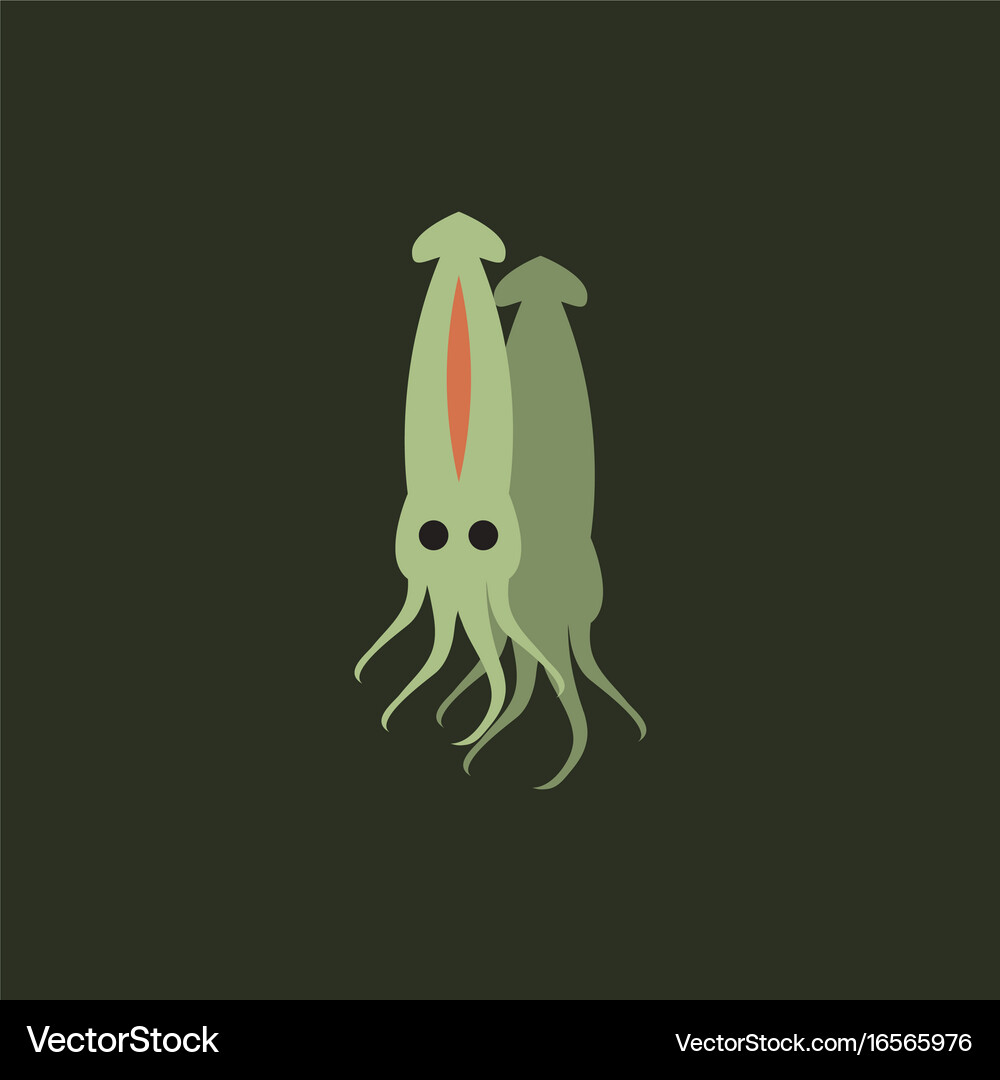 Squid icon simple of in sticker style Royalty Free Vector