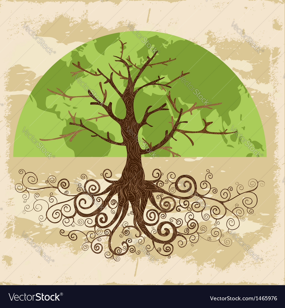 Tree world concept Royalty Free Vector Image - VectorStock