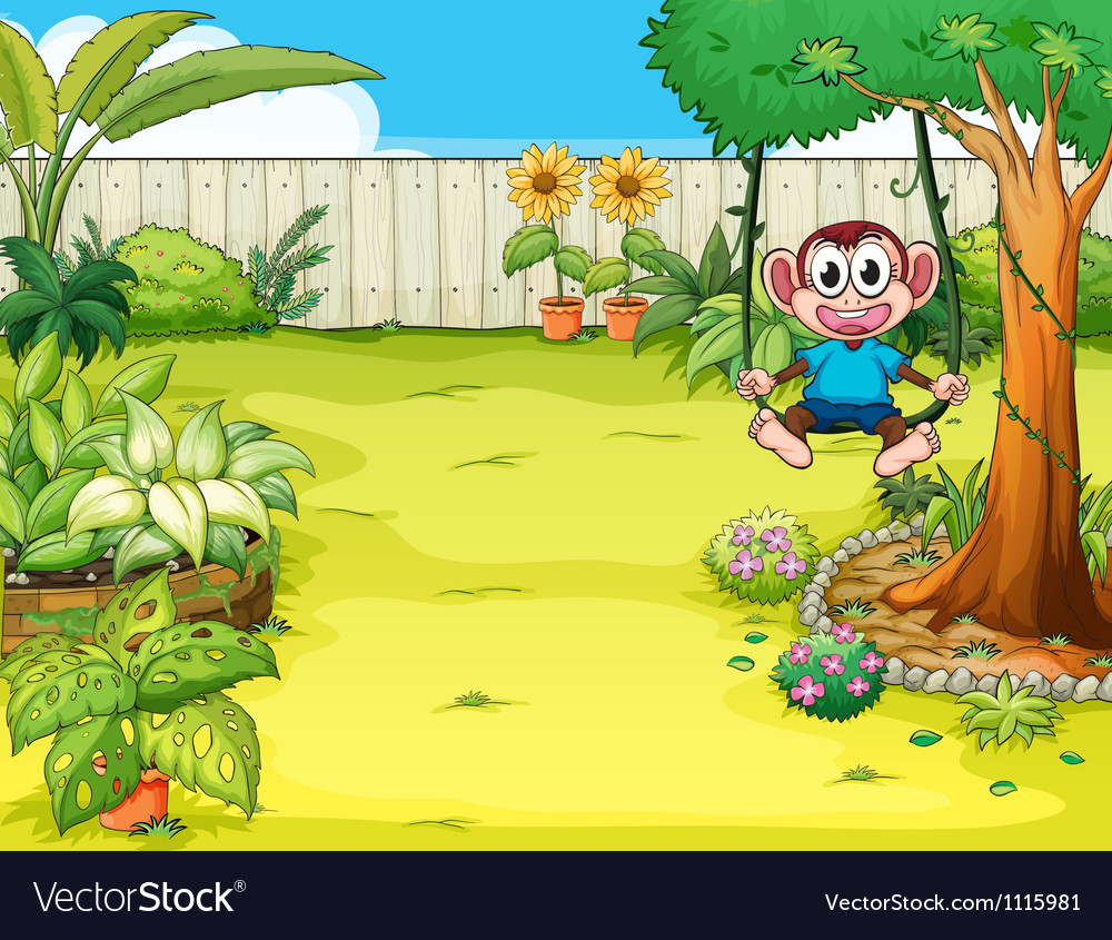 A playing monkey Royalty Free Vector Image - VectorStock
