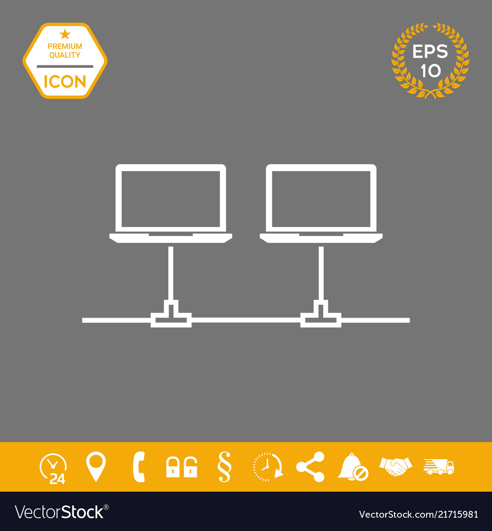 Computer network icon graphic elements Royalty Free Vector