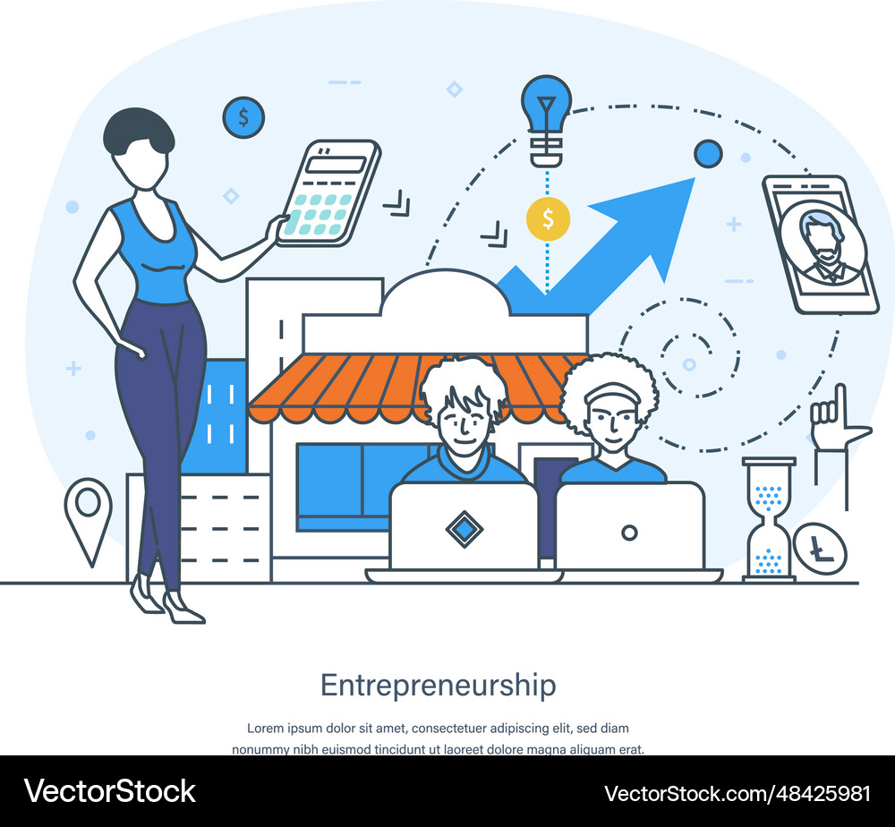 Entrepreneurship startup small business Royalty Free Vector