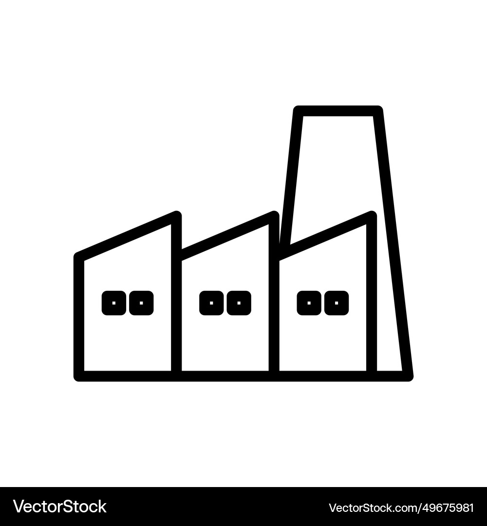 Factory industry building line icon logo Vector Image