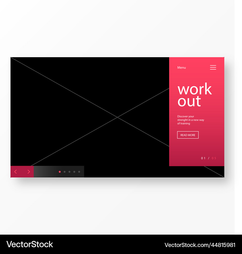 Fitness work out landing page template design Vector Image