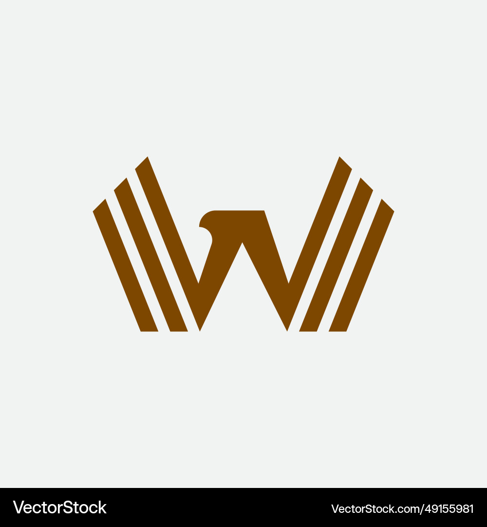 Letter w eagle falcon hawk luxury logo design Vector Image