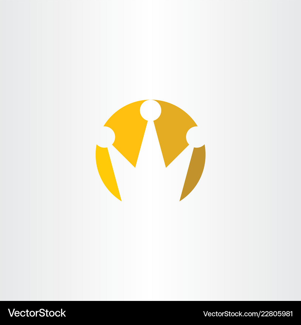 Logo crown yellow sign symbol Royalty Free Vector Image