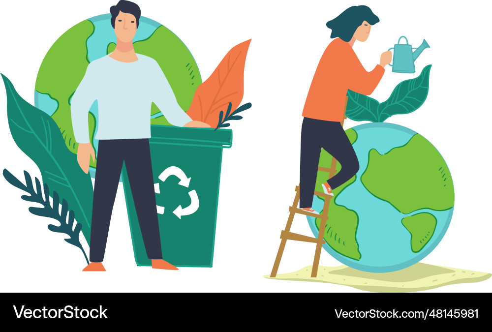 Nature conservation and protection recycling Vector Image
