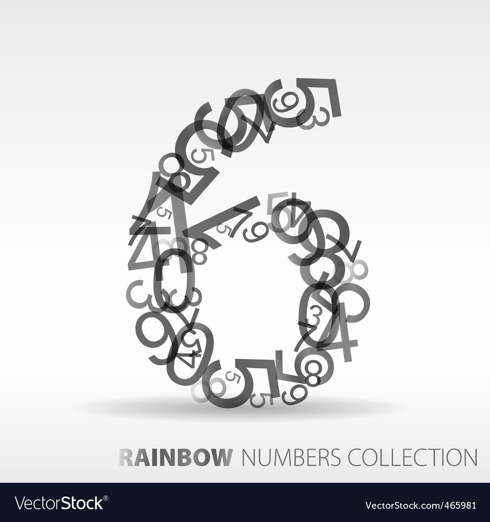 Number six design elements Royalty Free Vector Image