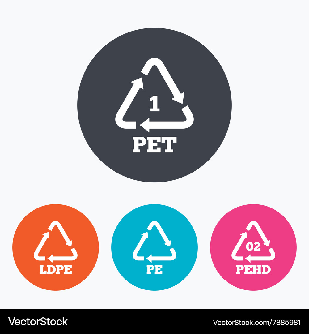 Pet ld-pe and hd-pe polyethylene terephthalate Vector Image