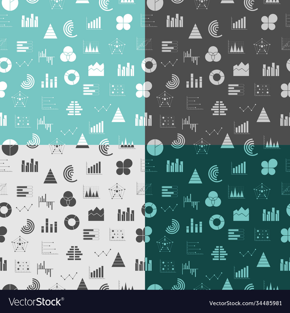Seamless pattern with graphs and diagrams Vector Image