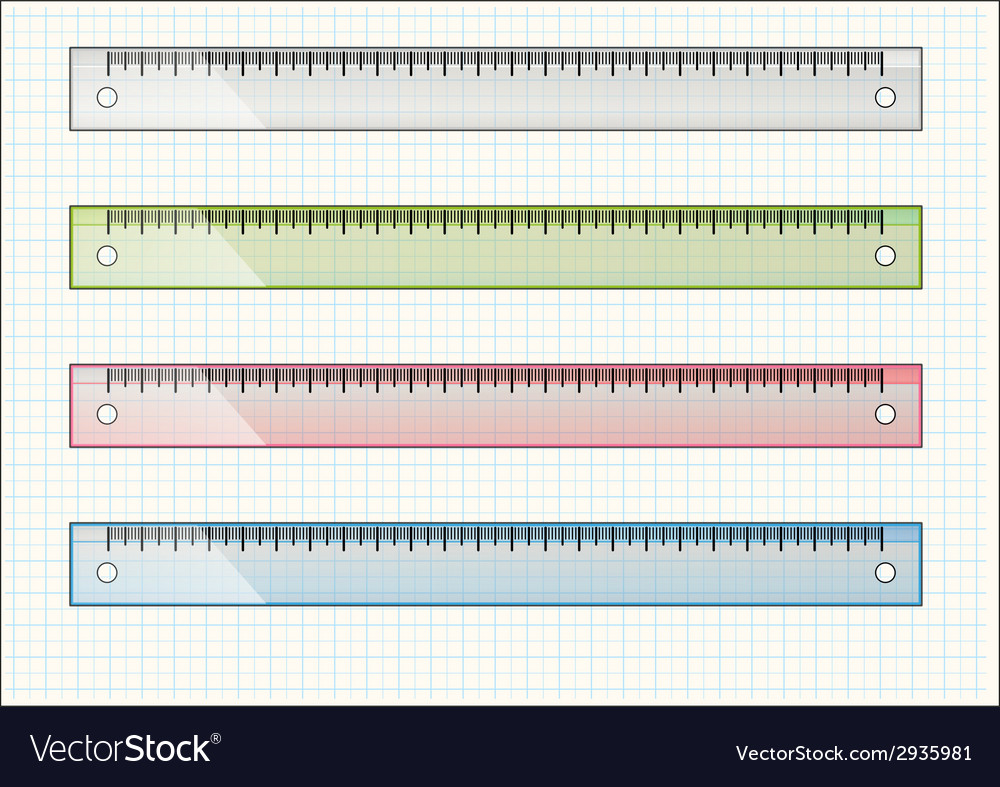 Set rullers Royalty Free Vector Image - VectorStock
