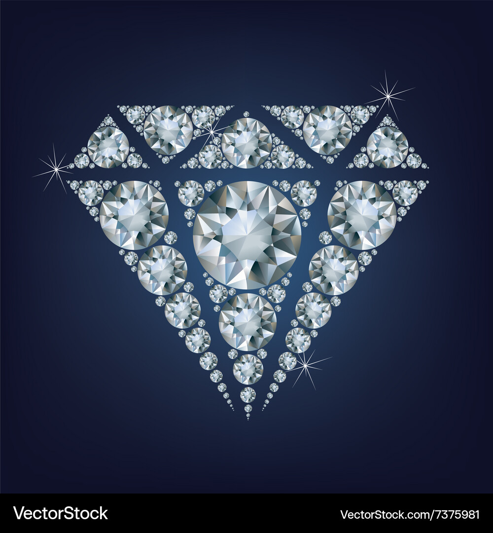 Shiny bright diamond symbol made a lot diamonds Vector Image