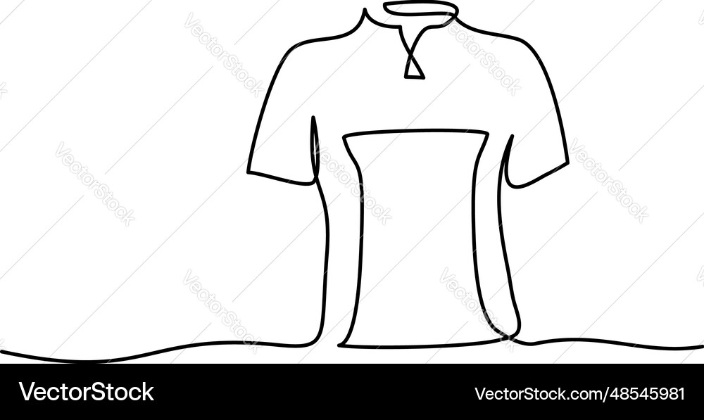 T-shirt sketch continuous one line drawing Vector Image