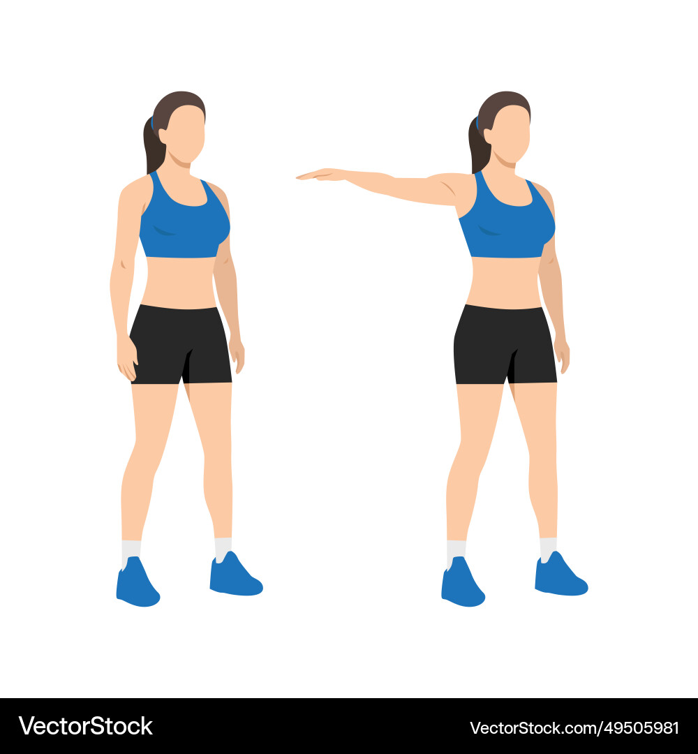 Woman doing single arm side or lateral raises Vector Image