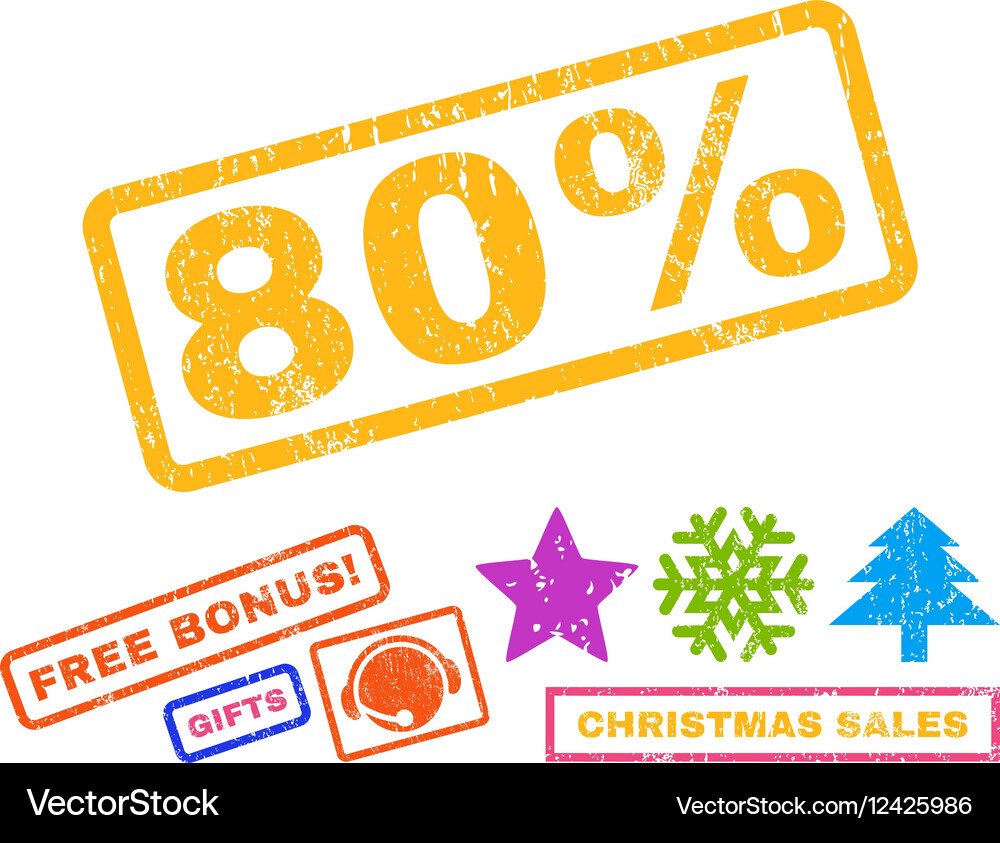 80 Percent Rubber Stamp Royalty Free Vector Image