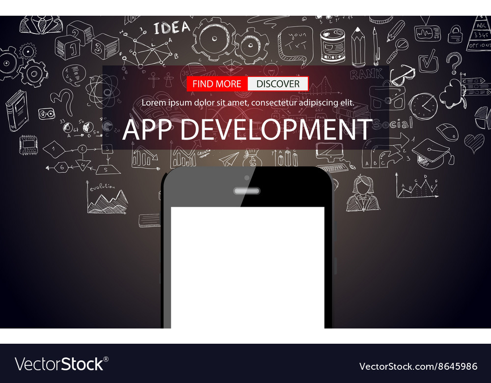 App development infographic concept background Vector Image