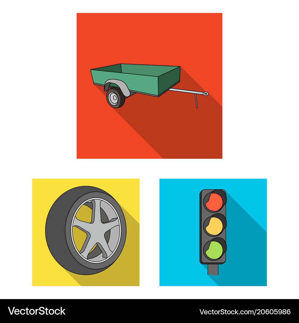 Car vehicle flat icons in set collection Vector Image