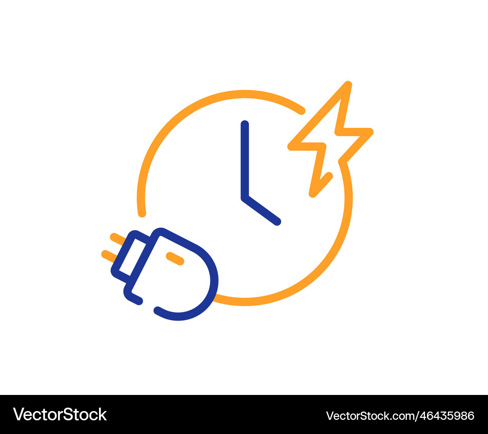 Charging time line icon charge accumulator sign Vector Image