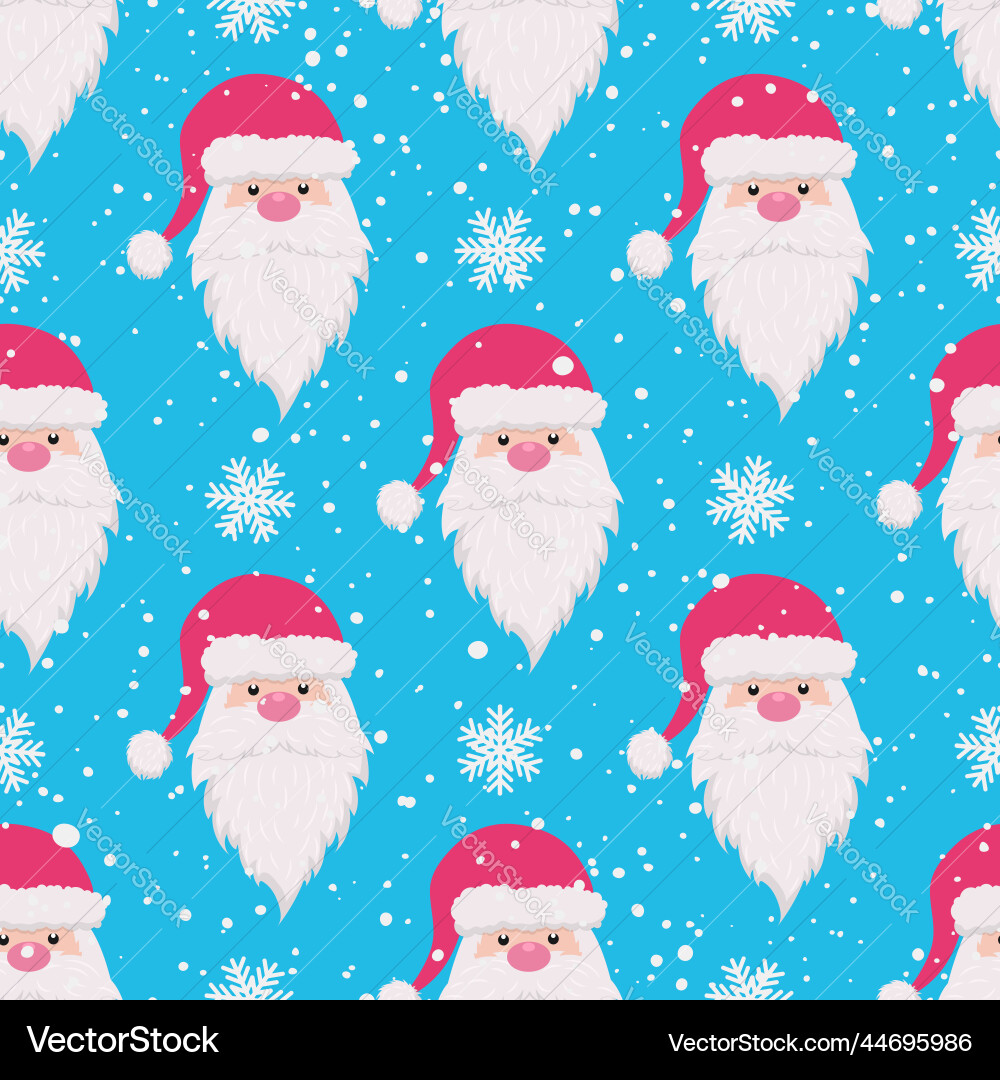 Christmas seamless pattern with santa claus Vector Image