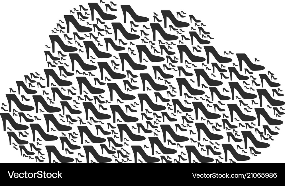 Cloud shape of lady shoe icons Royalty Free Vector Image