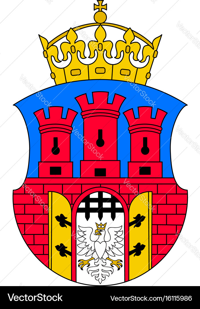 Coat arms lesser poland voivodeship in Royalty Free Vector