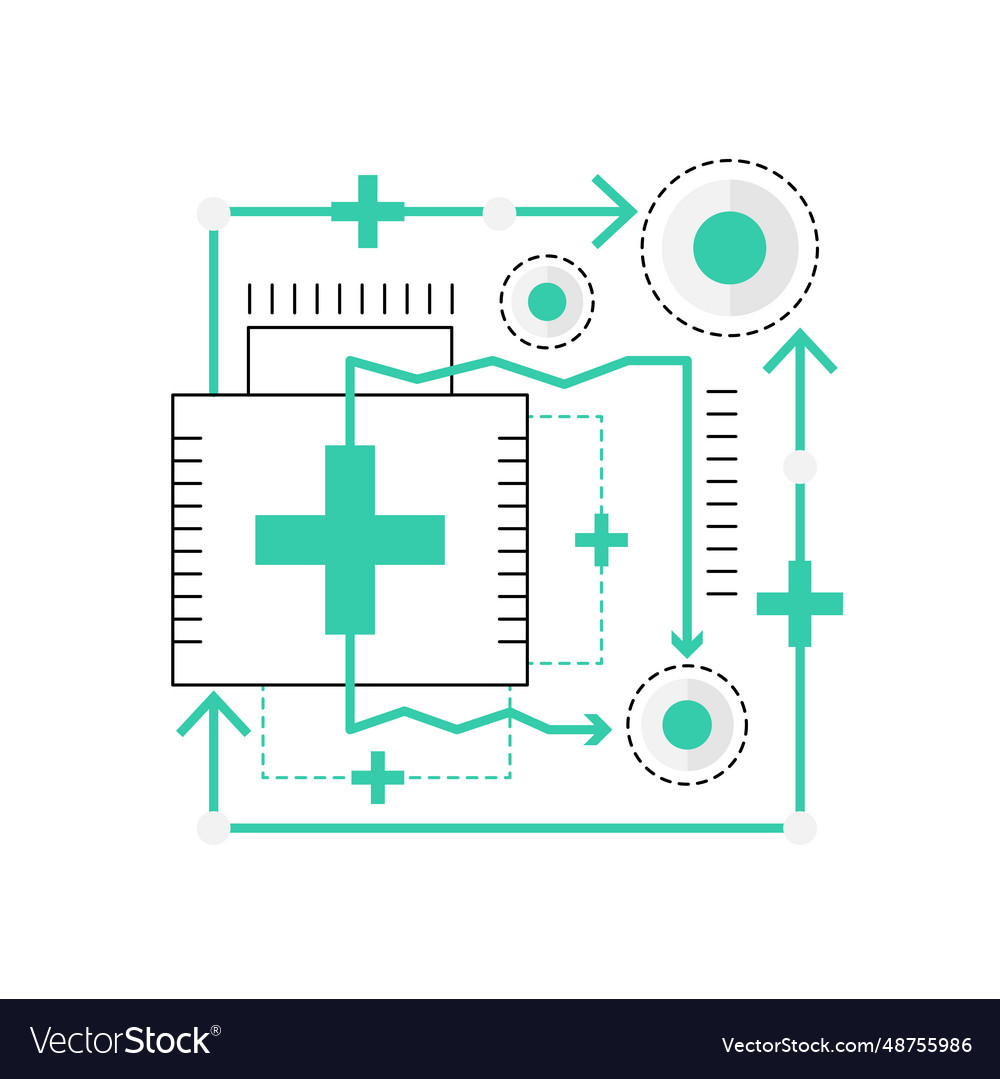 First aid kit box Royalty Free Vector Image - VectorStock
