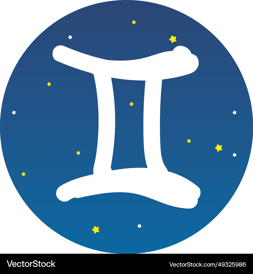 Isolated gemini colored zodiac sign symbol Vector Image