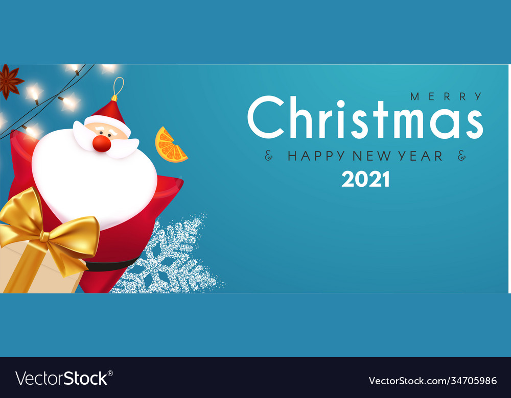 Merry christmas and happy new 2021 year design Vector Image